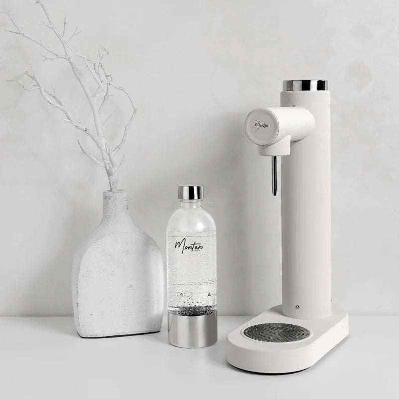 White Steel Soda Maker Machine | Sparkling Water Maker - Monten Soda